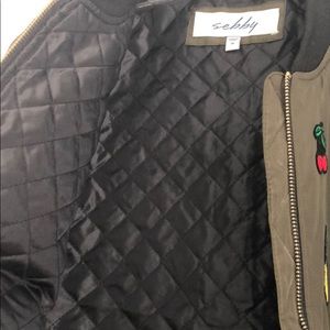 Sebby | Jackets & Coats | Sebby Patch Embellished Bomber Jacket | Poshmark
